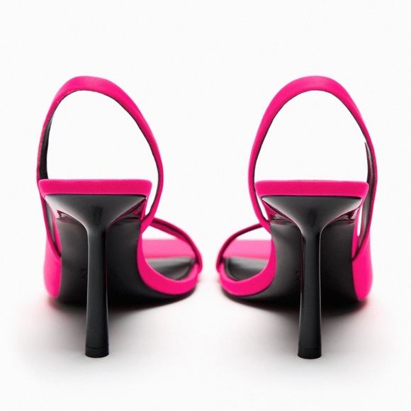 Zara | Shoes | Zara High Heel Fabric Sandals Fuchsia Nwt | Poshmark